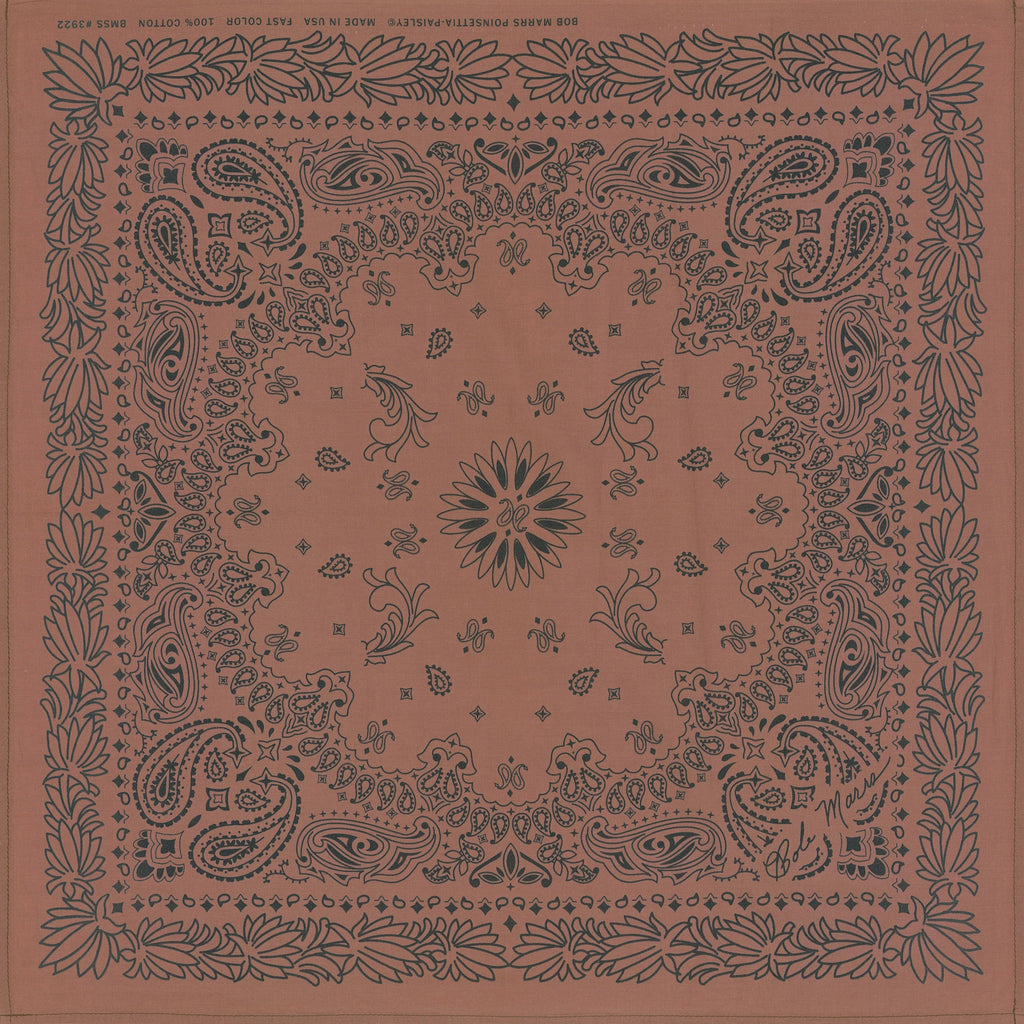Bob Marrs Poinsettia Paisley Bandana - Mocha – Marrs Makers