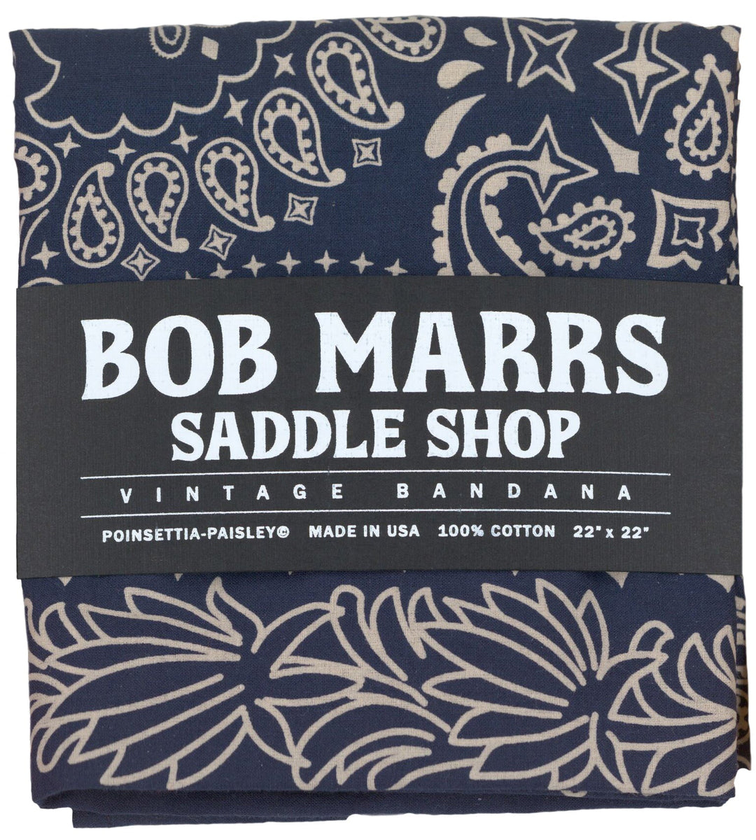 Bob Marrs Poinsettia Paisley Bandana - Royal Navy – Marrs Makers
