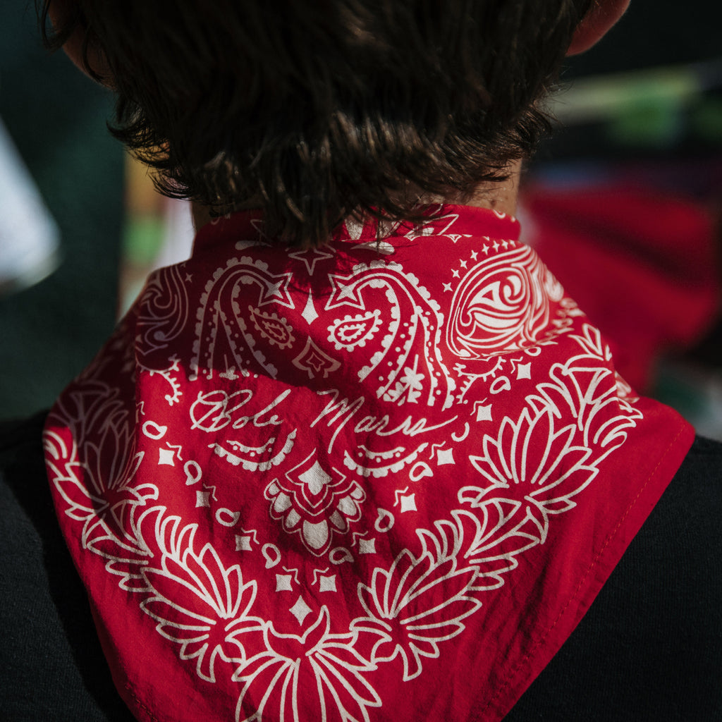 Bob Marrs Poinsettia Paisley Bandana - Turkey Red – Marrs Makers